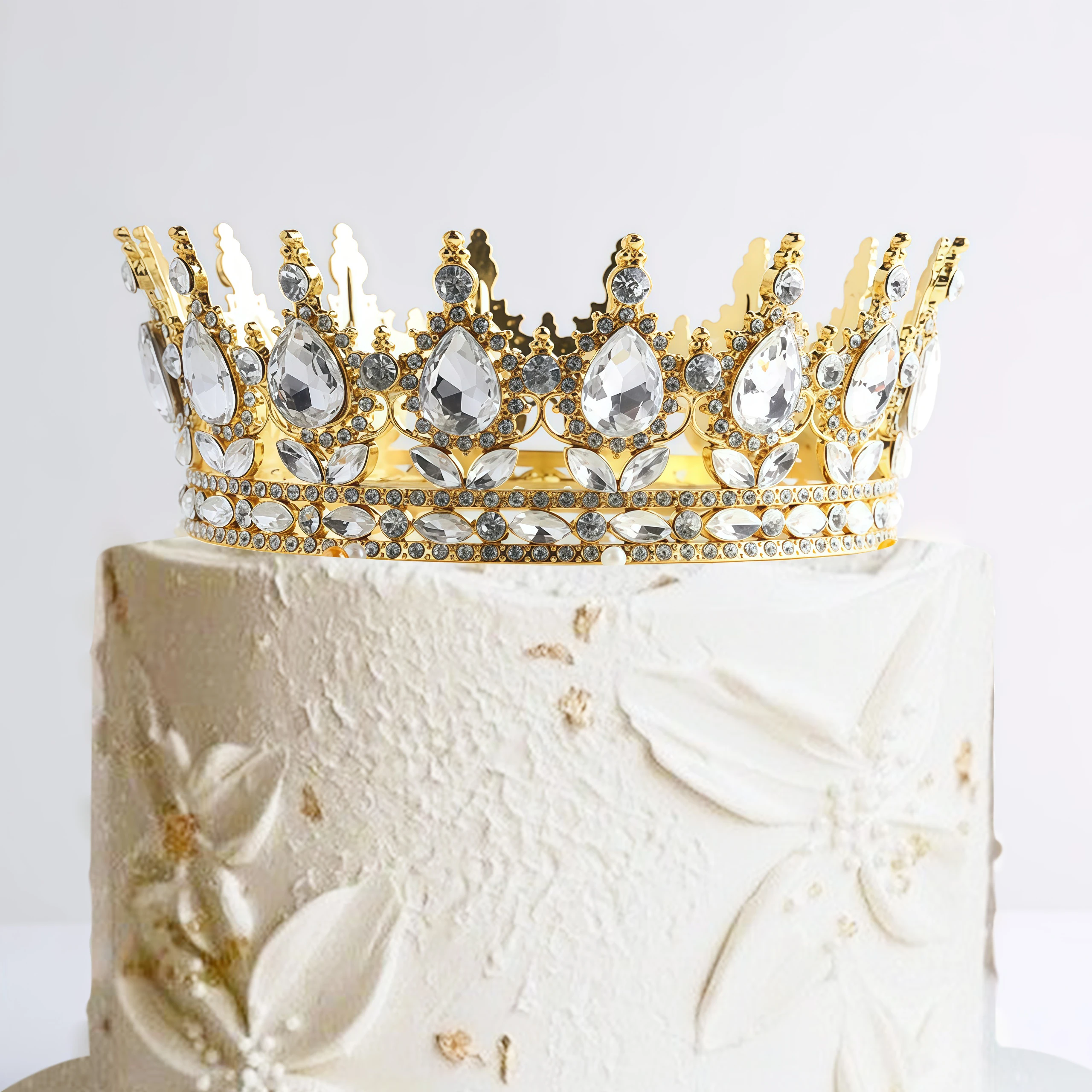 Wedding Crown Cake Topper Bridal Pageant Rhinestone Crystal Crown ...