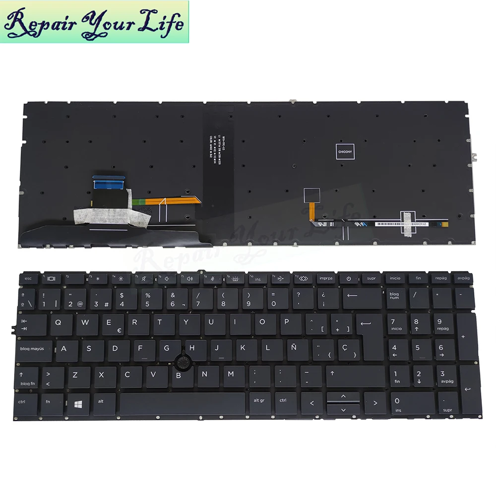 US Anglais Espagnol Claviers D'ordinateur Portable pour HP ELITEBOOK 850 G7 845 855 G7 fit Latin ...