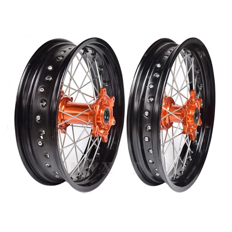 Motorbike-Wheels-Wheelset-Rims-Rims-Aluminium-17-Orange-For-KTM-SXF-EXC ...