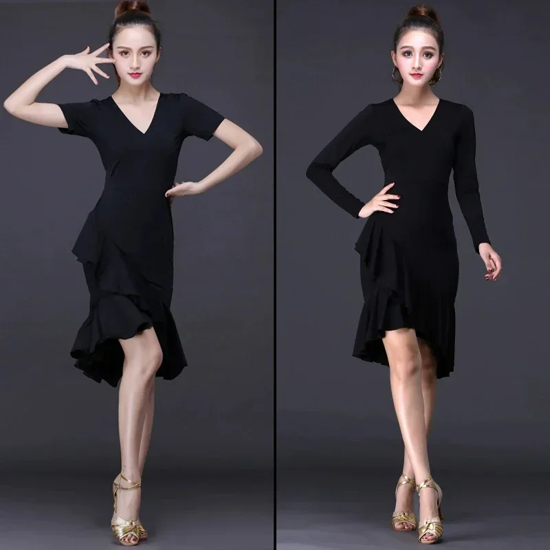 Large Size Latin Dress Dance Female Spring and Summer New Sexy Slim ...