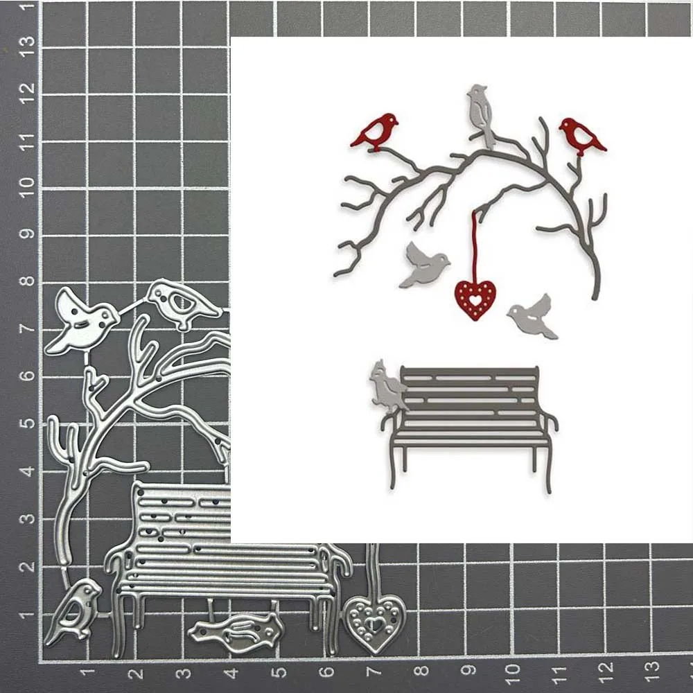 Park-Bench-Branches-Bird-Heart-Metal-Cutting-Dies-Cut-Die-Scrapbook ...