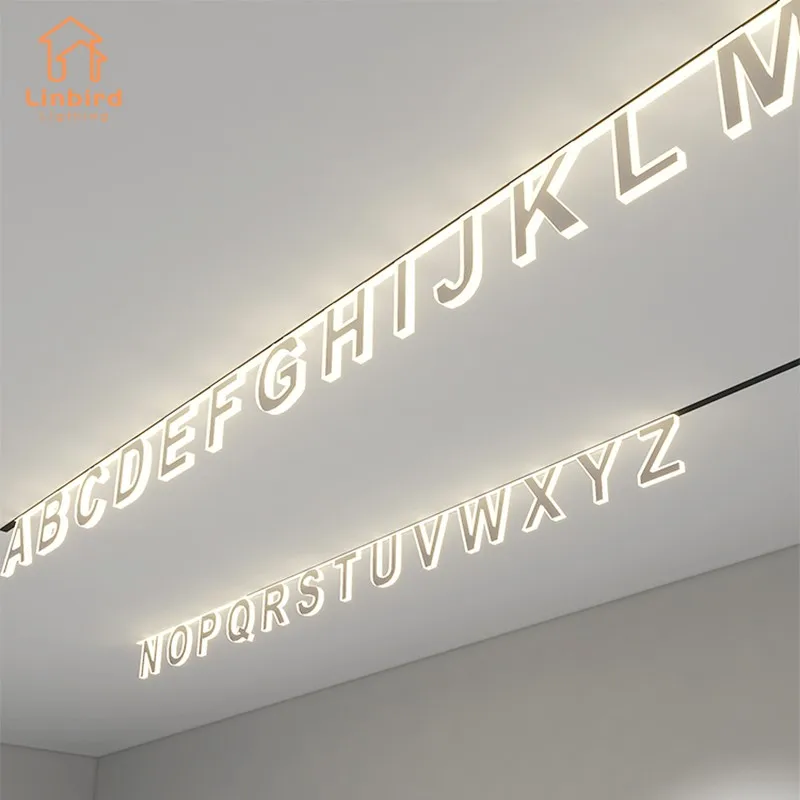 Modern Recessed Letter Magnetic Track Lights LED Lamp Magnetic Rail ...