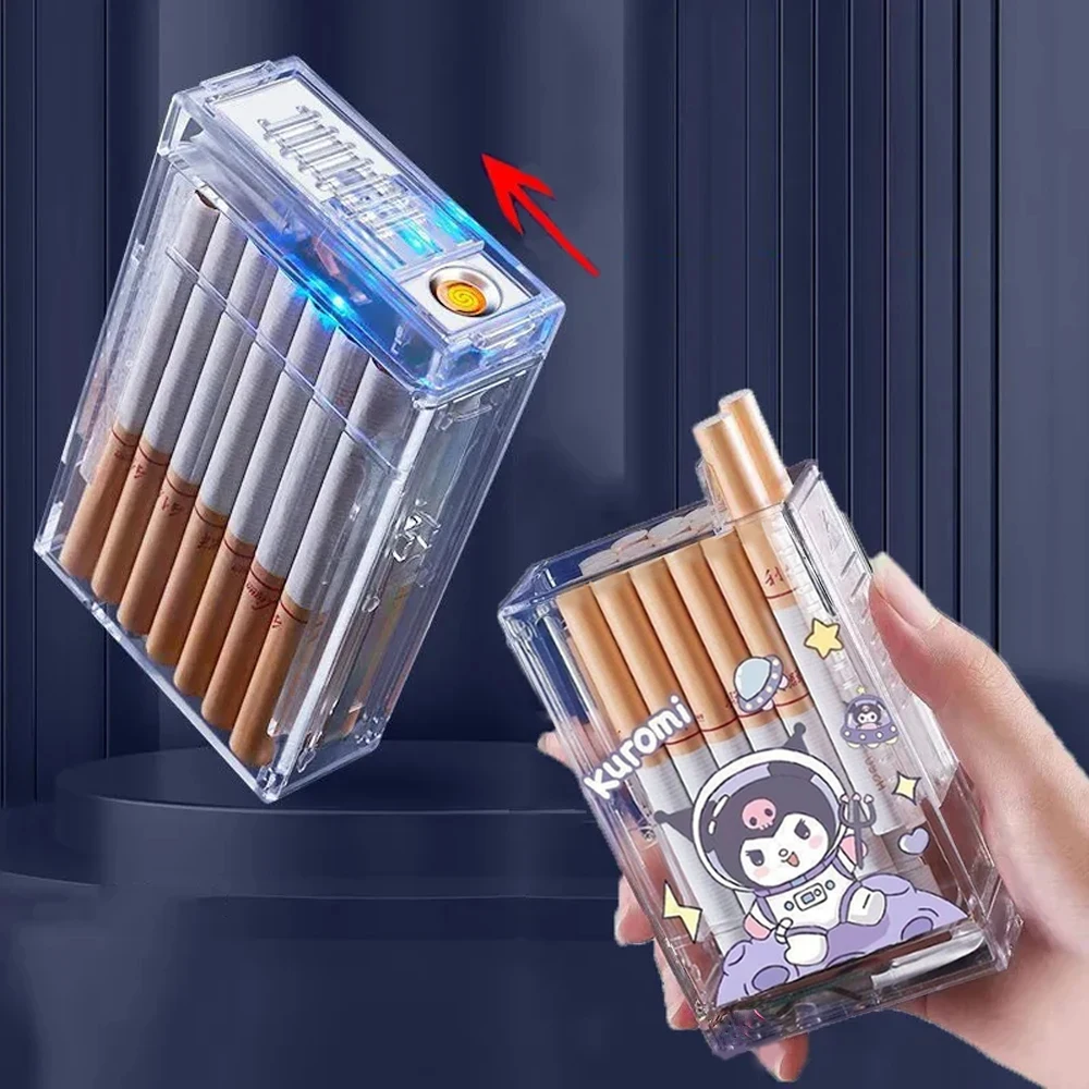 MINISO-Kuromi-2-in-1-Lighter-Cigarette-Case-Anime-Cartoon-Cigarette ...
