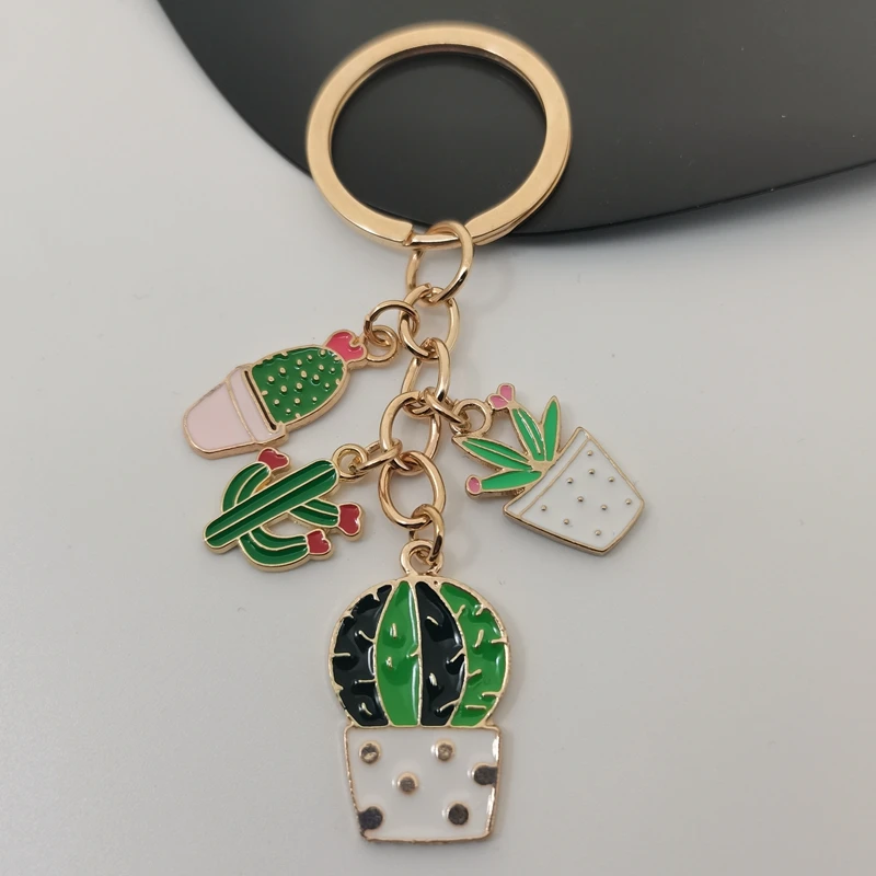 Keychains Women Cactus | Fashion Keychain Cactus | Cactus Keychain ...