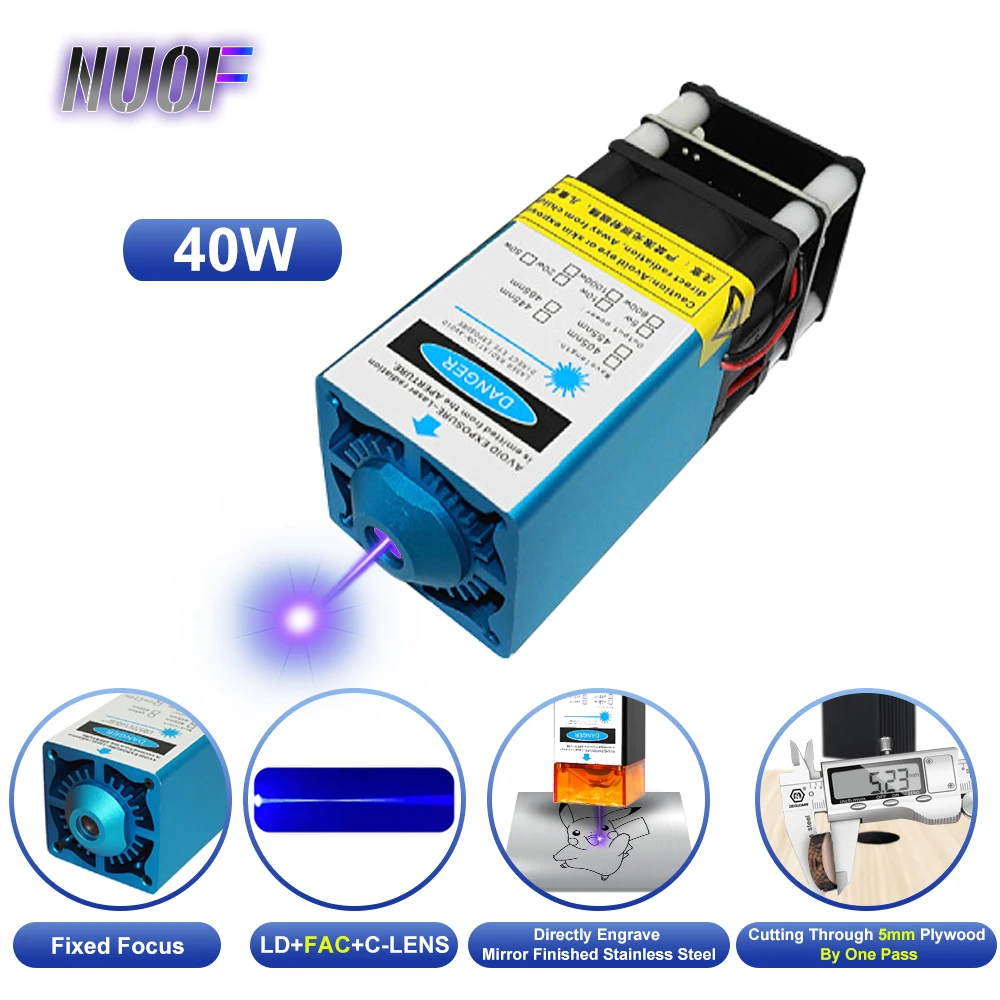 NUOF-40W-Laser-Module-450nm-TTL-PWM-Laser-Head-FAC-Technology-Engraving ...