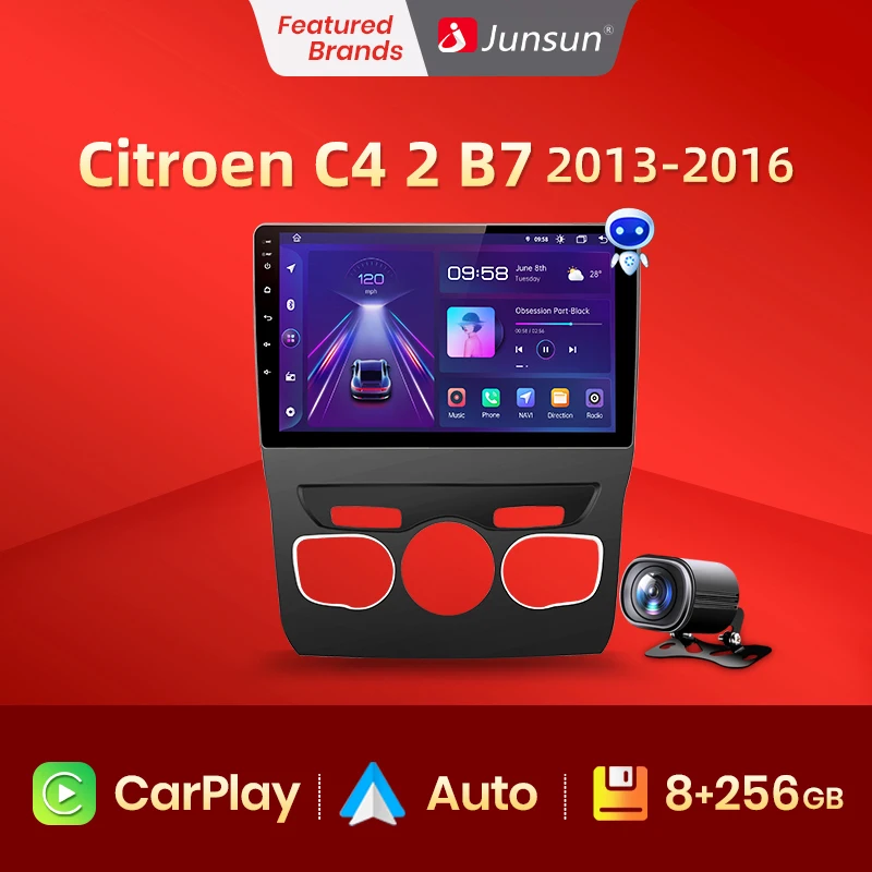 Junsun V1 Pro 8G + 256G Citroen C4 için 2 B7 2013 2016 Android araba ...
