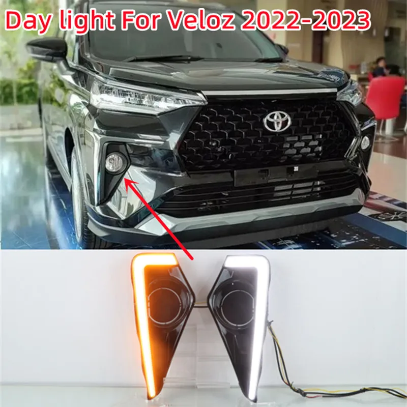 Yellow-Turn-Signal-Function-Waterproof-12V-Car-DRL-Lamp-LED-Daytime ...