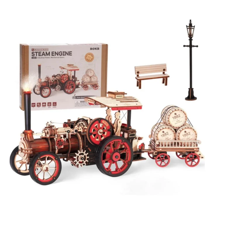 Robotime-Rokr-Car-Model-Building-Kit-3D-Wooden-Puzzle-Steam-Locomotive-Model-Car-kit-Wooden ...