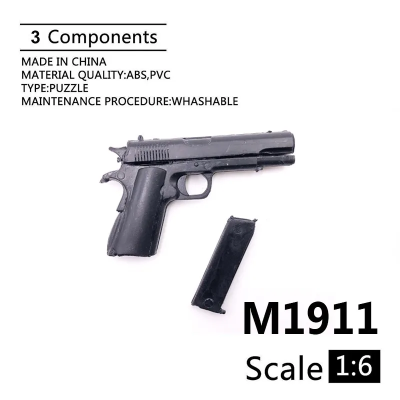 1-6-Scale-Mini-Jigsaw-Puzzle-Type-M1911-A1-Black-Pistol-Model-Soldier ...