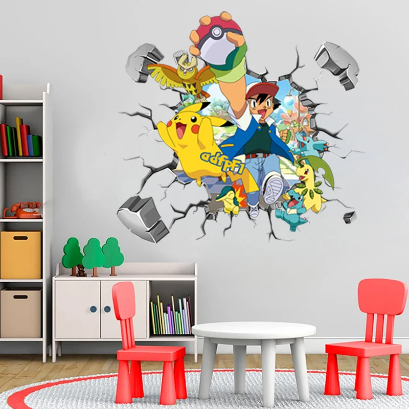 Generic Pokemon Wall Stickers Ash Ketchum Pikachu Poster Children's ...