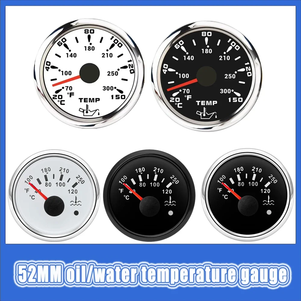 52MM-Water-Temperature-Gauge-LED-Pointer-Car-Oil-Temp-Temperature-Gauge ...