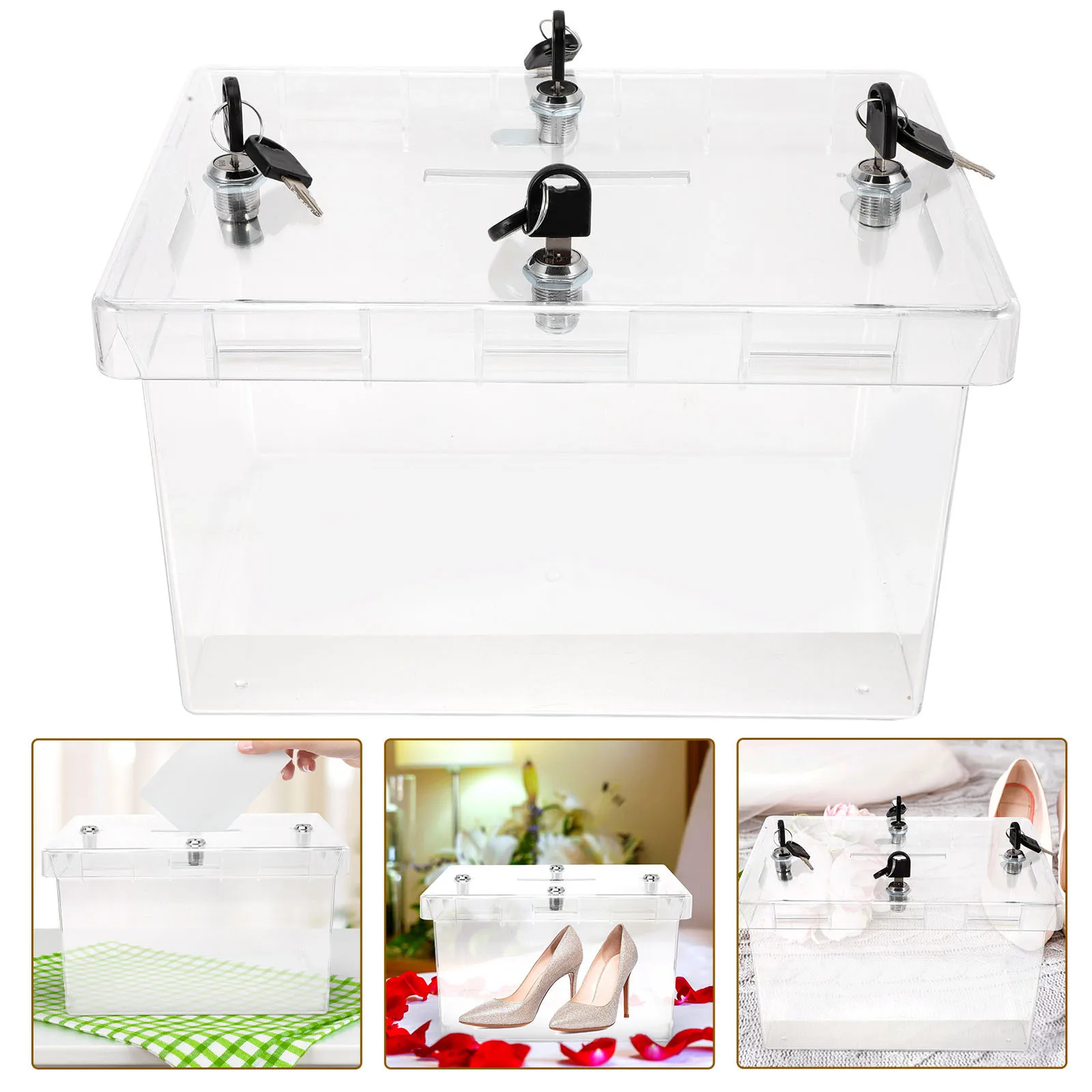 Acrylic Clear Box with Wedding Card Box Wedding Shoes Hiding Box ...