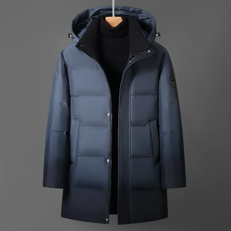 Luxury Men's Winter Padded Jackets Man Down Coats Parka White Goose ...