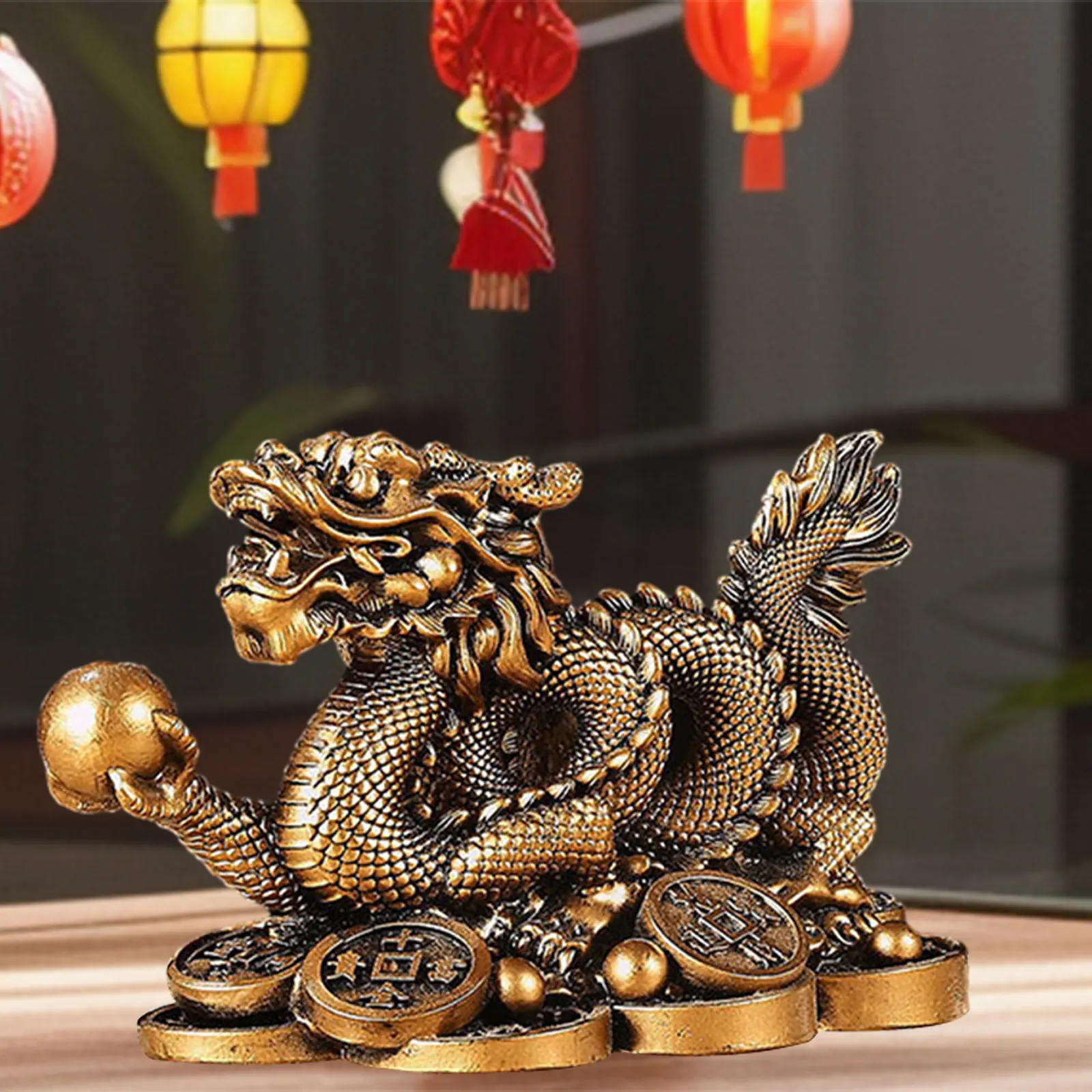 Green-Dragon-Decoration-Resin-Money-Dragon-Zhaocai-Home-Feng-Shui ...