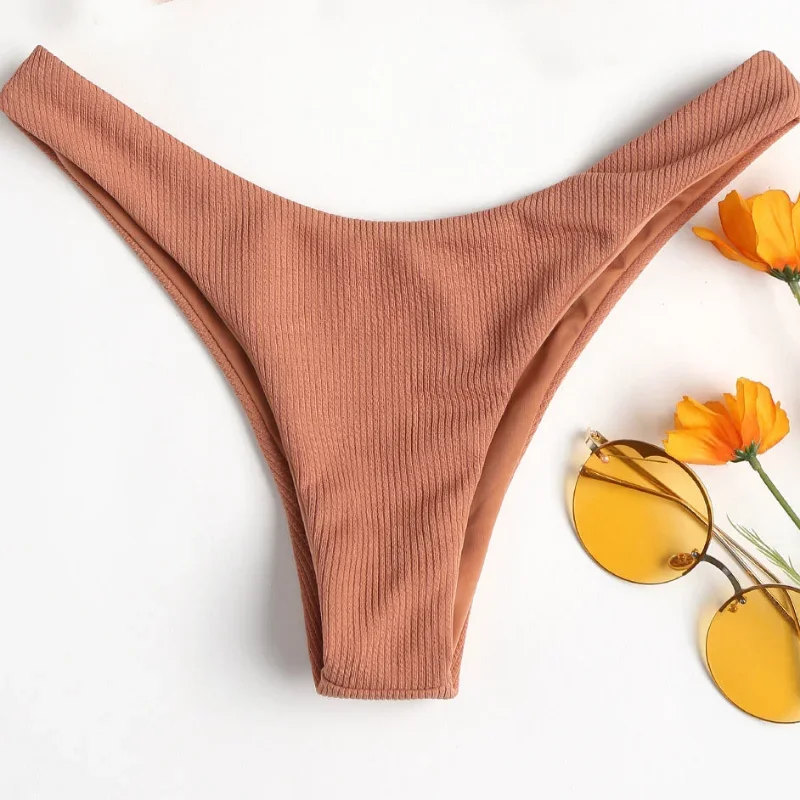 Bikini-Bottoms-Women-s-2024-New-Swimsuit-Low-Waisted-Bottom-Solid-Brown ...