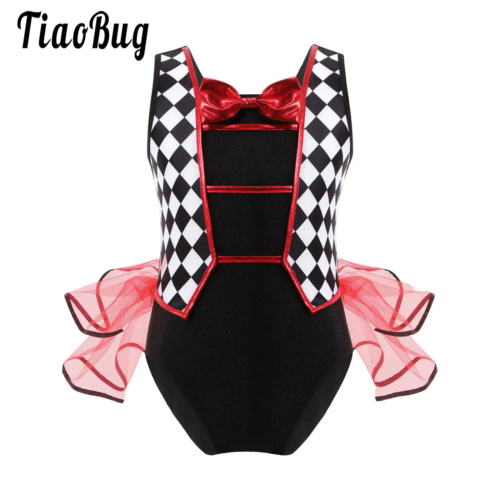 Girls-Circus-Clown-Cosplay-Costume-Mesh-Tulle-Tutu-Skirt-Checkerboard ...
