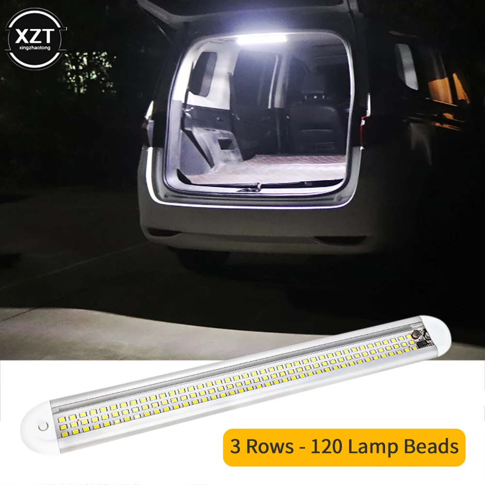 12-85V 120LED Car Interior Light Strip Bar Lamp Van Bus Caravan On/Off ...