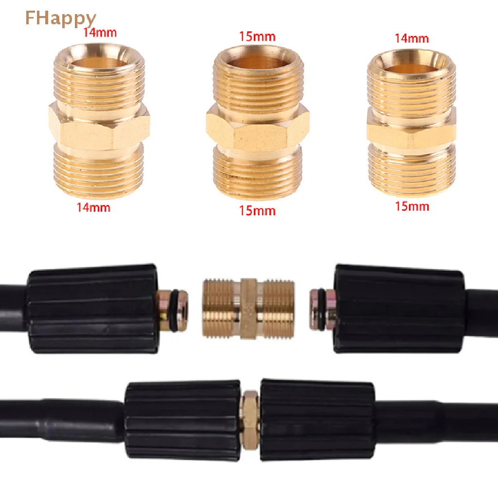 High Pressure Washer Hose Extension Connector Adapter Copper M22 14mm ...