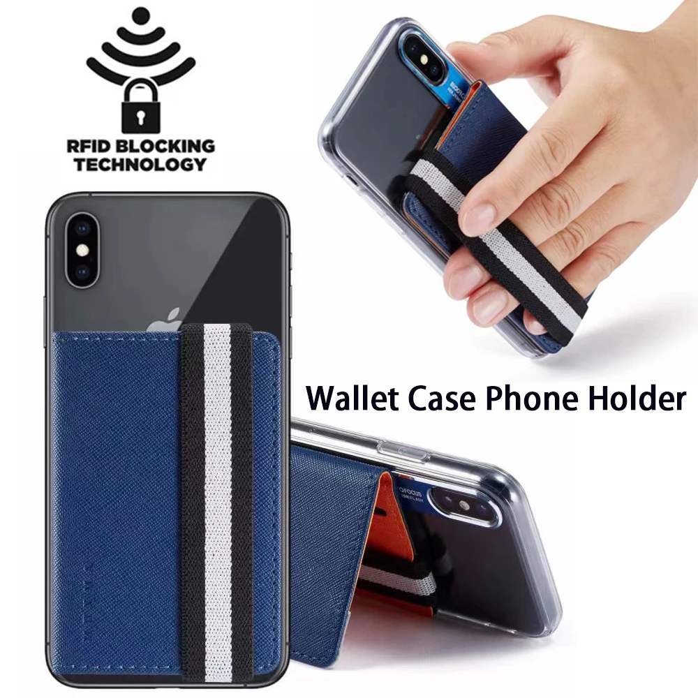 RFID-Blocking-Flip-Card-Holder-Wallet-Case-Stick-On-Slim-Credit-Card-ID ...