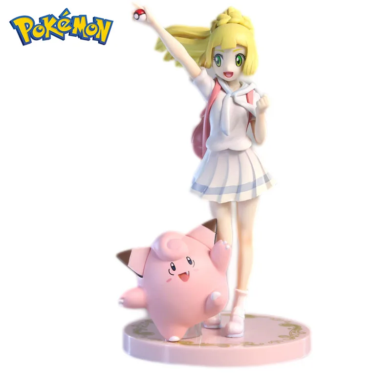 Pokemon-Lillie-Clefairy-Figure-Anime-Girl-Action-Figurine-Kawaii-Model ...