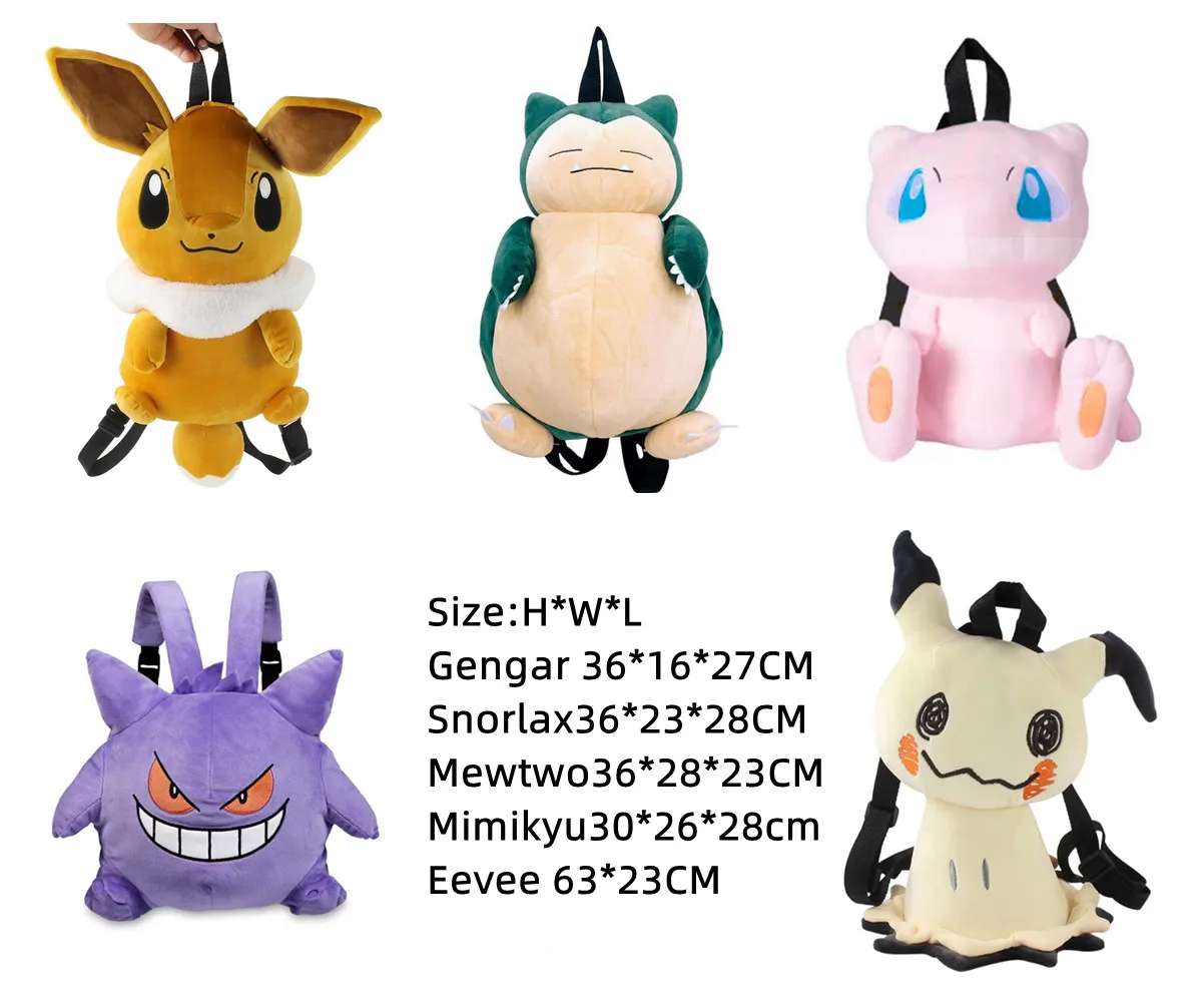 Lightweight-Cartoon-Snorlax-Plush-Doll-Backpack-Kindergarten-School-Bag ...