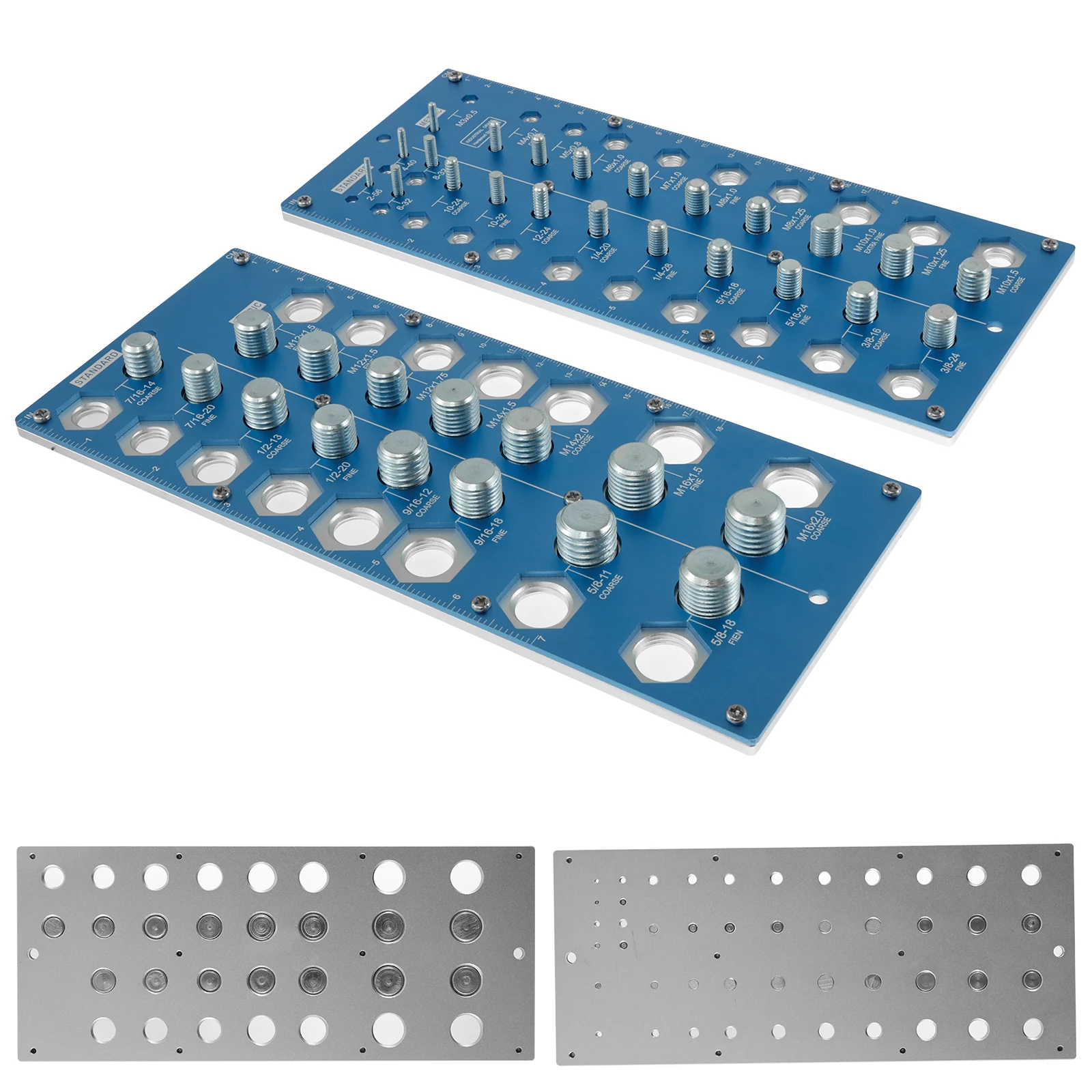 Nut and Bolt Thread Checker ,38 Holes Imperial and Metric Size Bolt Nut ...