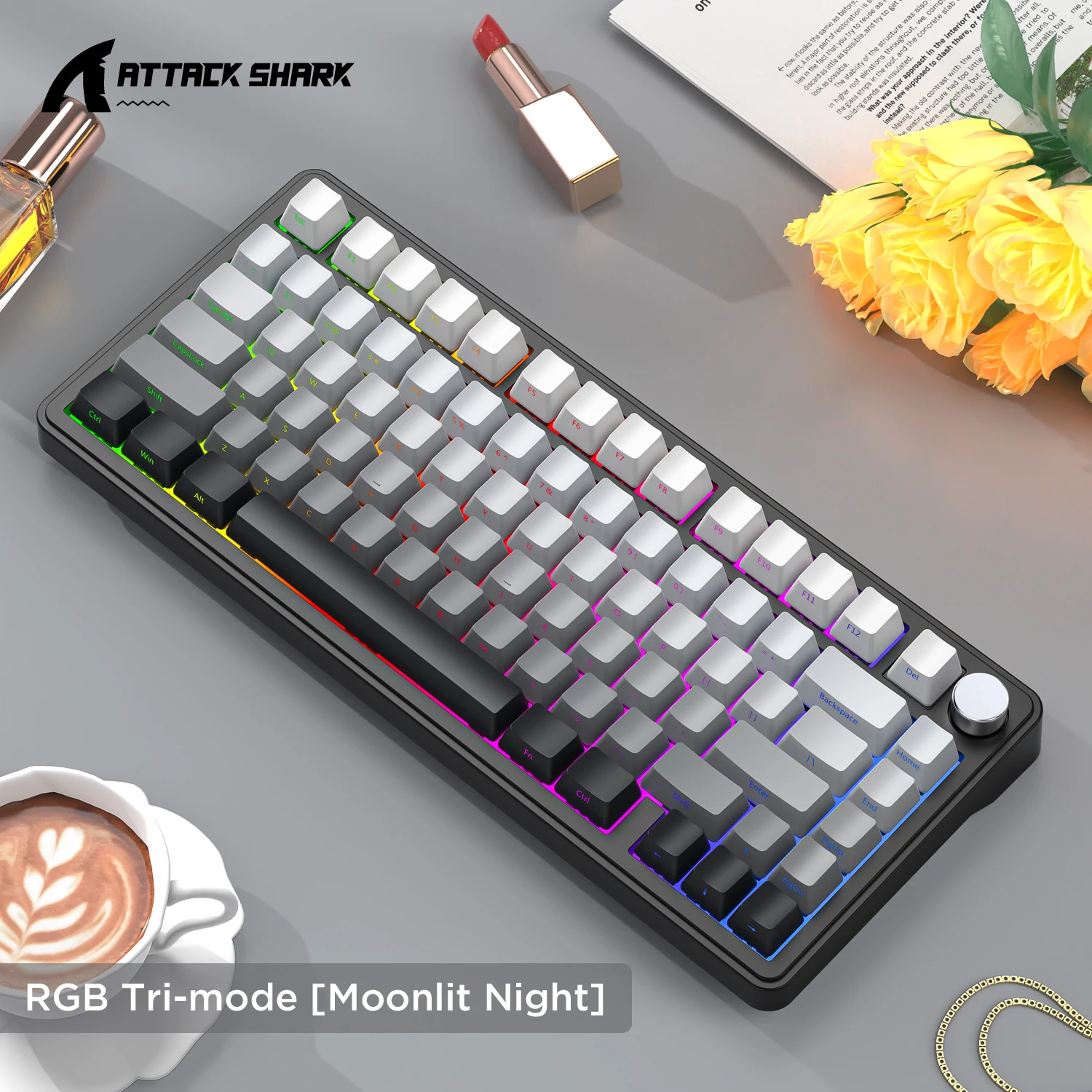 X85-ATTACK-SHARK-Gaming-Keyboard-Wireless-with-Meta-Knobs-RGB-Bluetooth ...