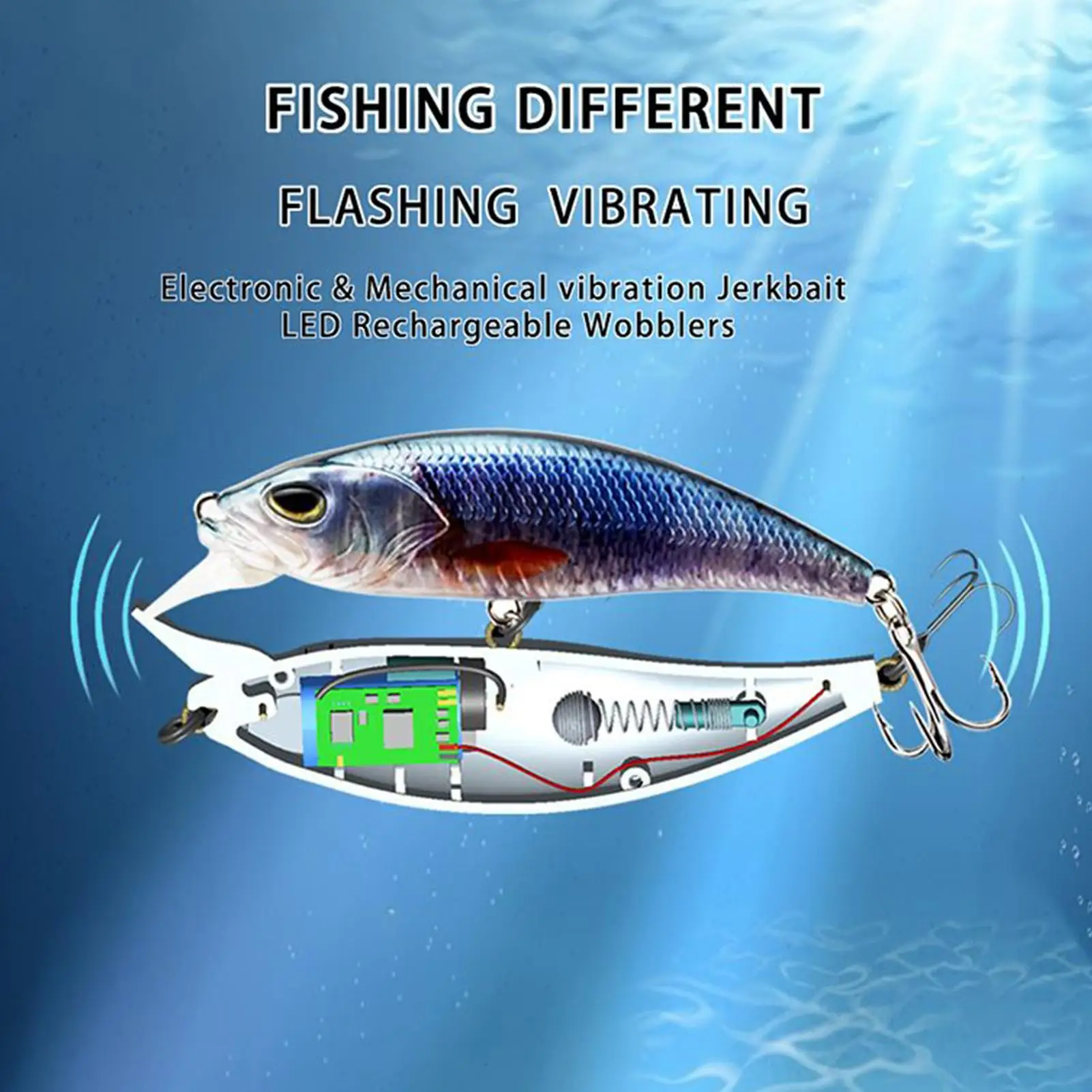 Robotic Lures Fishing USB Rechargeable Lure Electric Bait Vibration ...