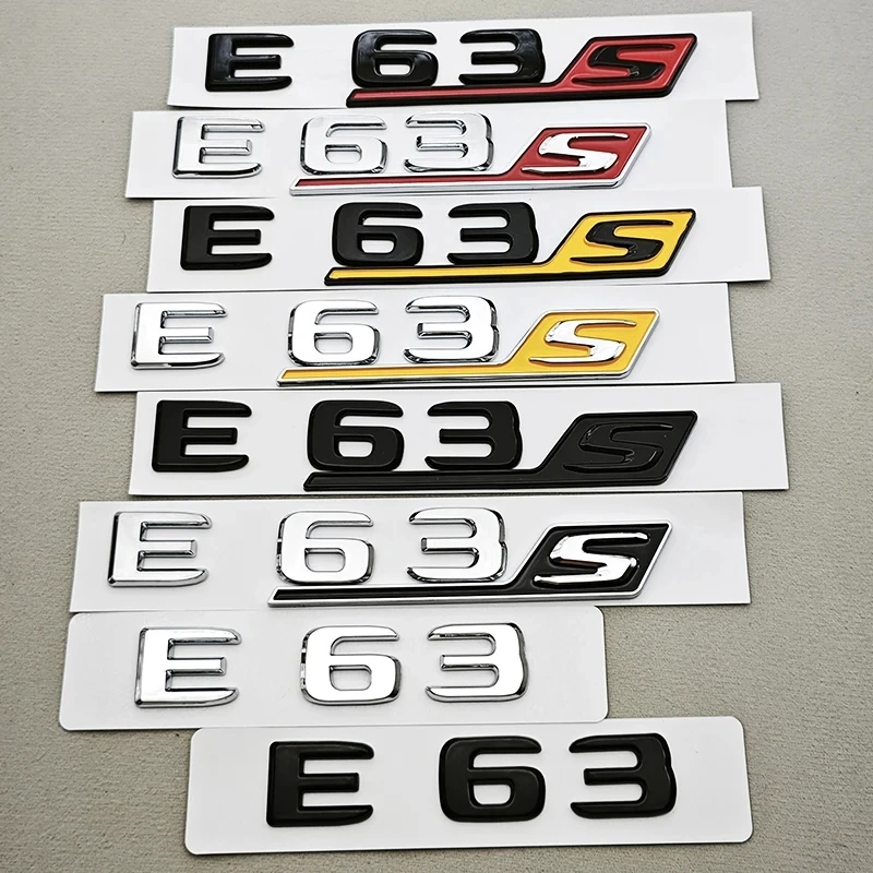 3D ABS Chrome Black Car Letters E63 E63S Logo Emblem Sticker Car Trunk ...