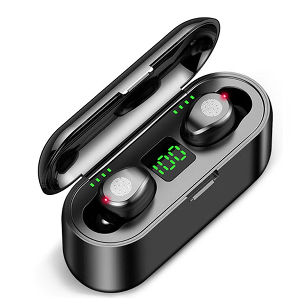 F9-TWS-Fone-de-Ouvido-Sem-Fio-Bluetooth-Aparelho-Auditivo-LED-Toque-Est ...