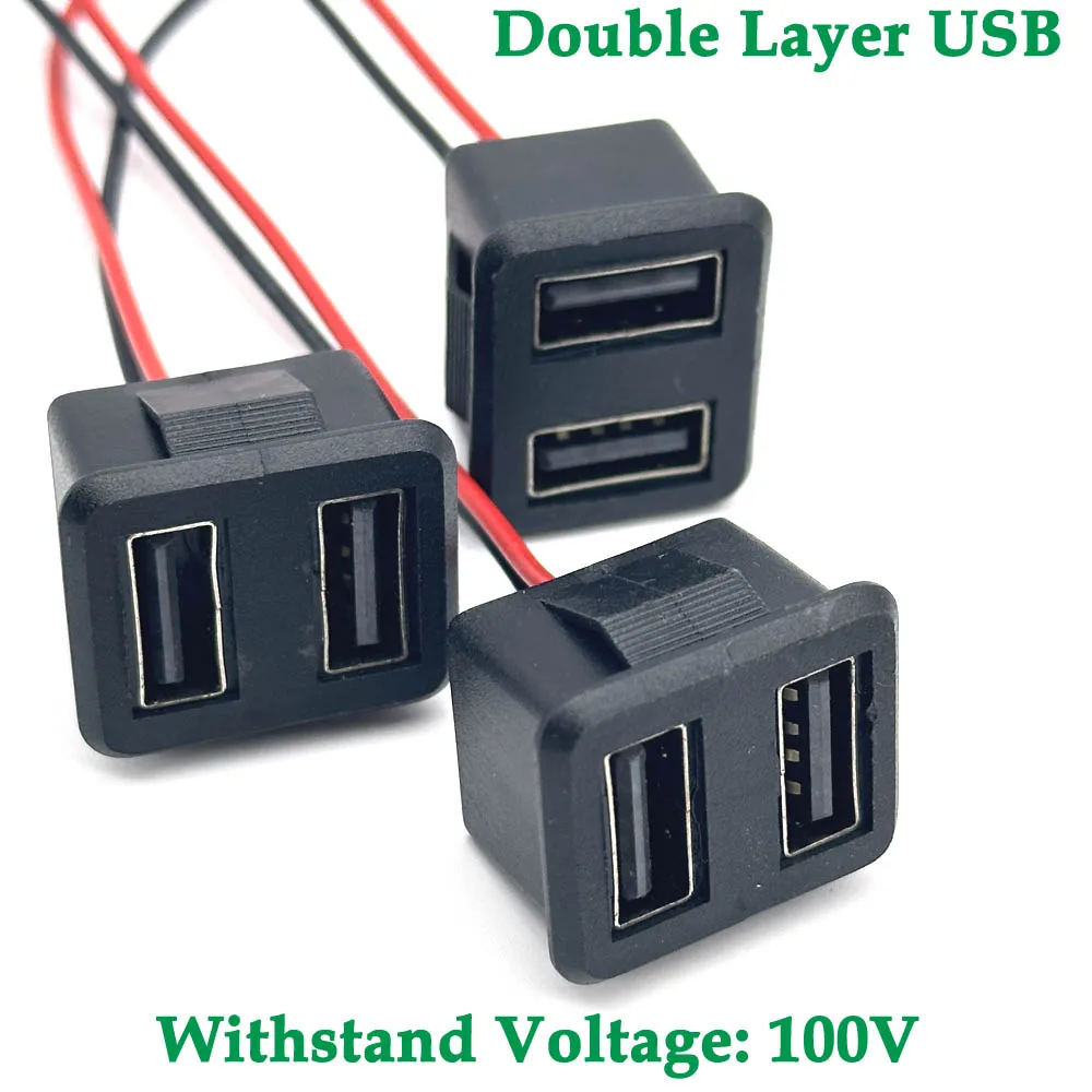1-3pcs-Double-Layer-Usb-Female-Base-3A-100V-Type-C-Socket-and-Female ...