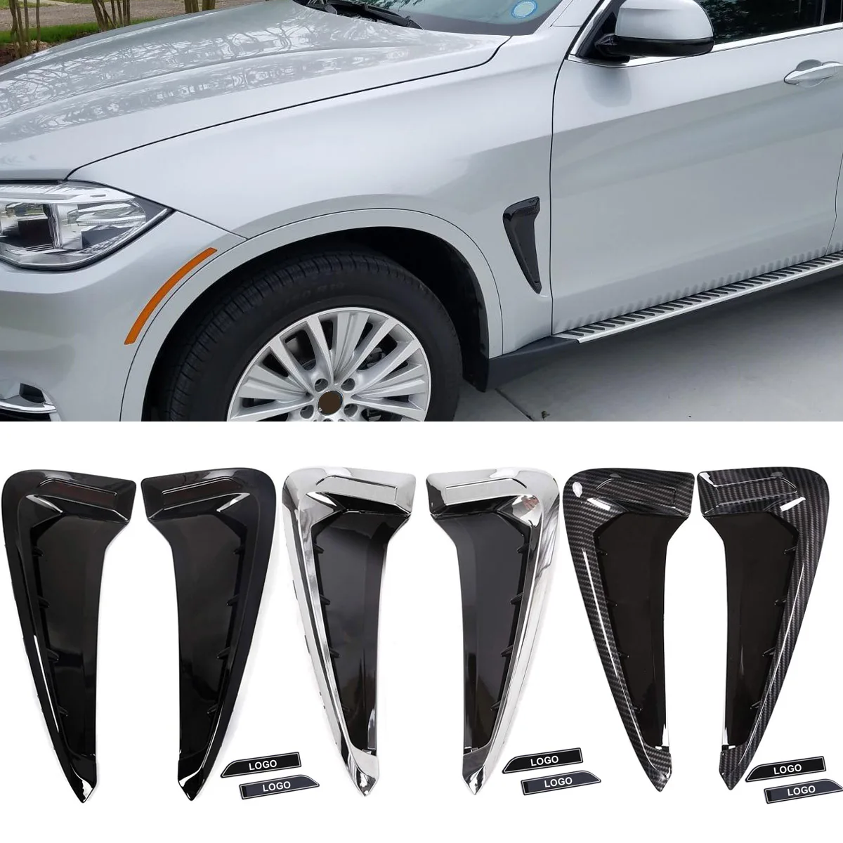 Car-ABS-Shark-Gills-Side-Fender-Air-Vent-Sticker-Trim-For-BMW-X5-F15 ...