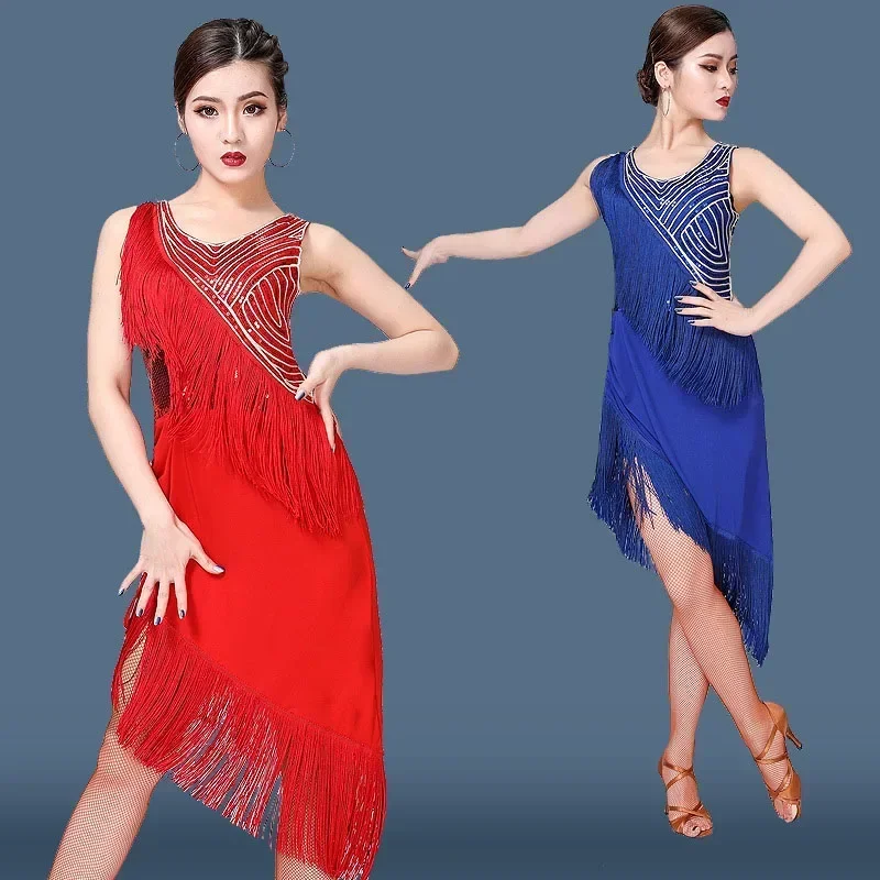 New-Adult-Latin-Dance-Clothes-Irregular-Hem-Sexy-Dance-Pratice-Wear ...