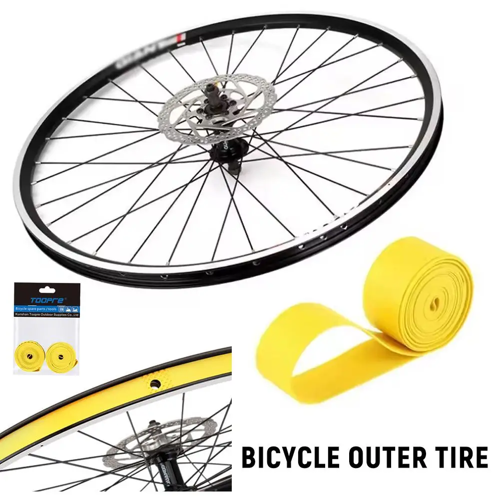 2pcs Bicycle Rim Strip Tire Liner Inner Tube Protector PVC Rim Tape For ...