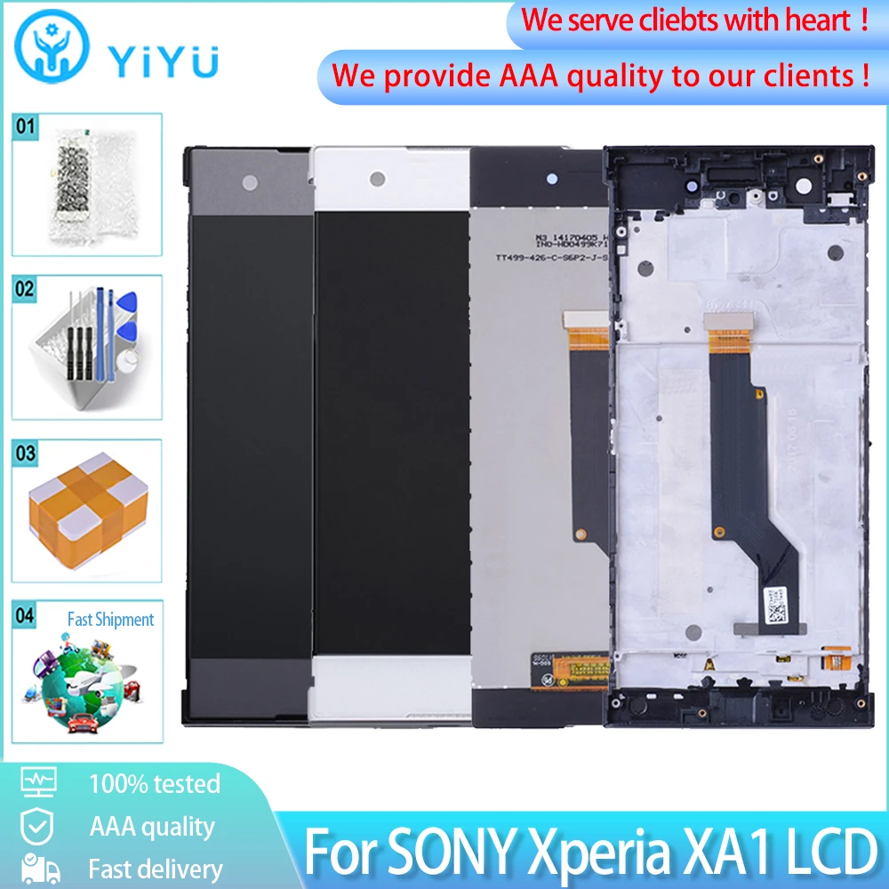 Original-For-SONY-Xperia-XA1-G3112-G3116-G3121-LCD-Display-Touch-Screen-With-Frame-Digitizer ...