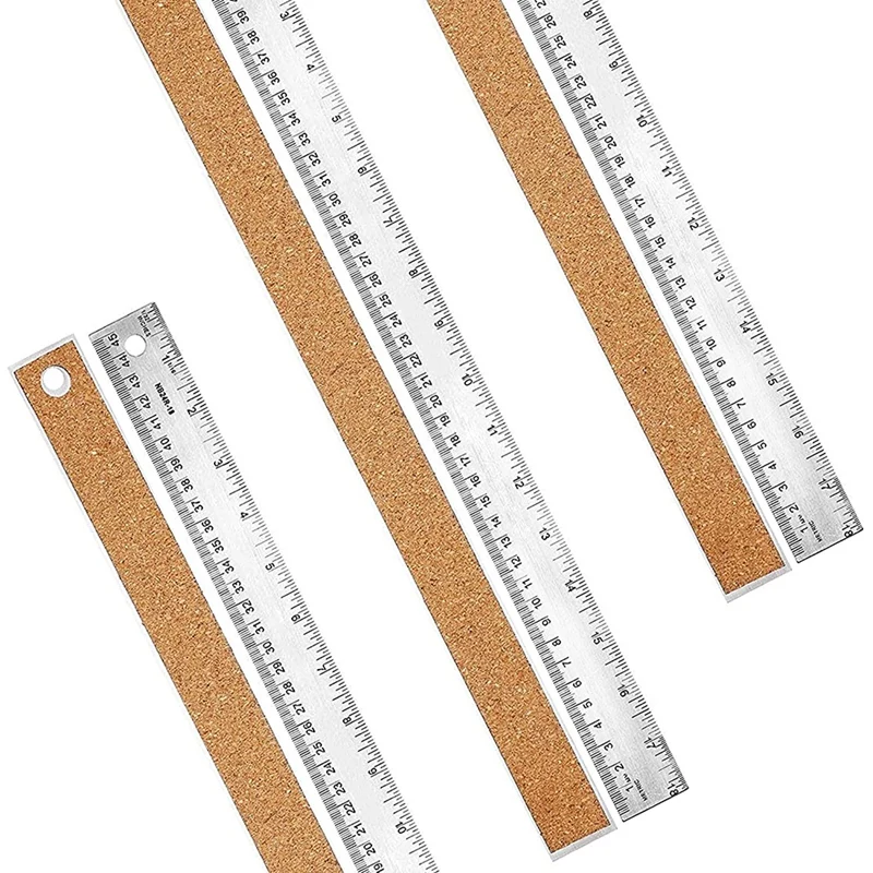 Metal Ruler Precision Ruler 18 Inch 3 Stainless Steel Ruler, Cork ...