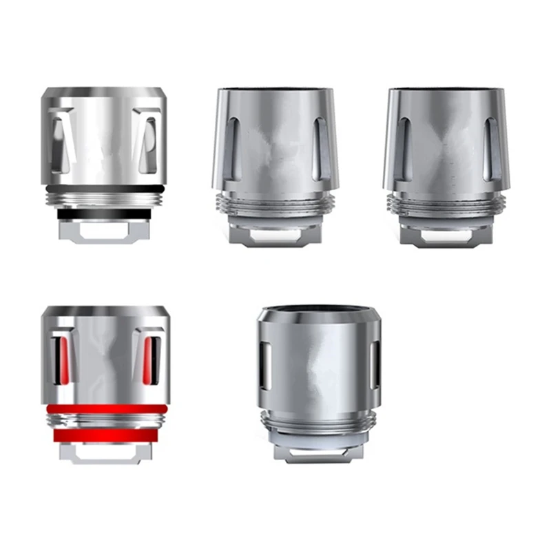 5pcs V8 Baby M2 Q2 T6 Core T12 Red Light Coil Replacement for SMOK TFV8 ...
