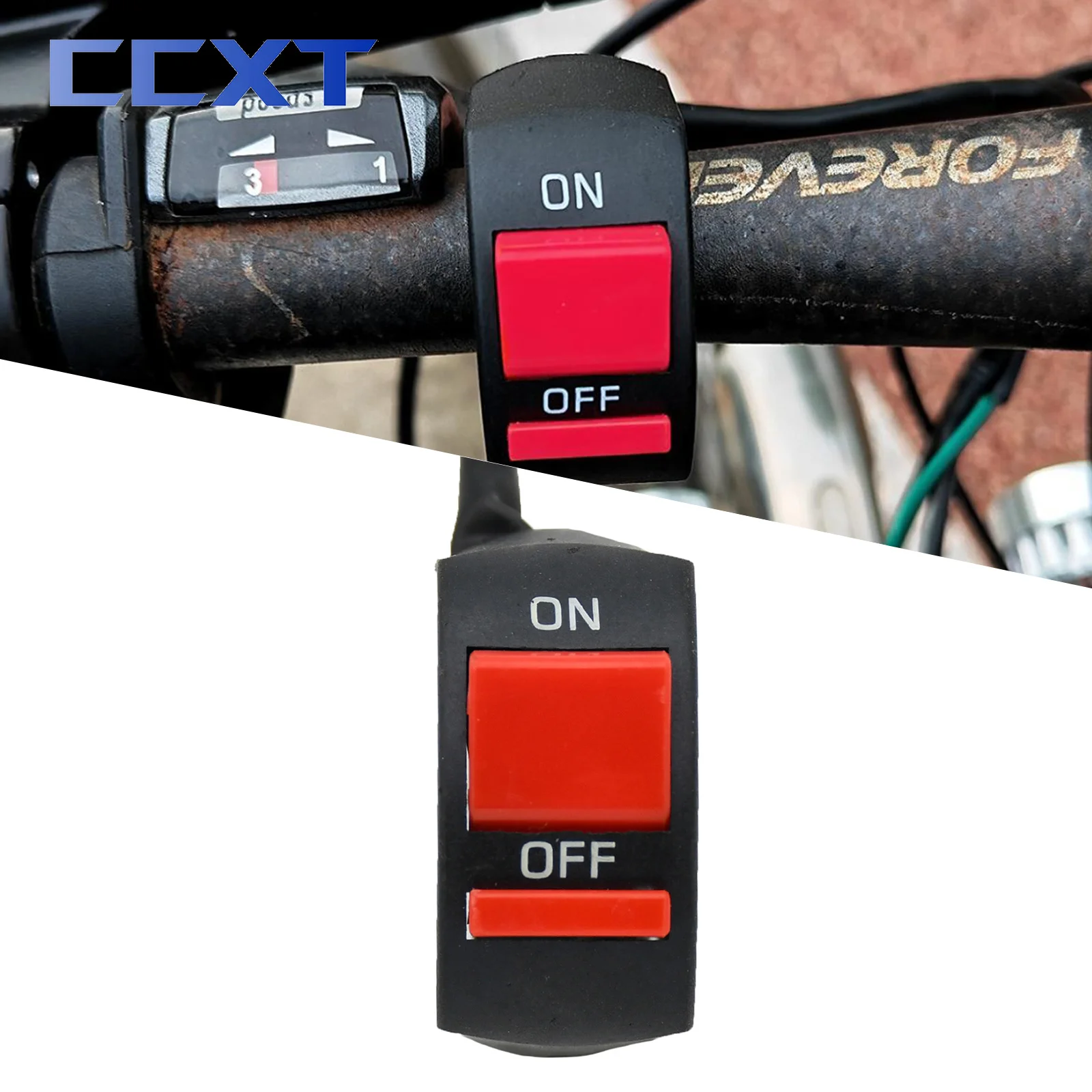 Motorcycle-22mm-Handlebar-Flameout-Warning-Light-Switch-ON-OFF-Button ...