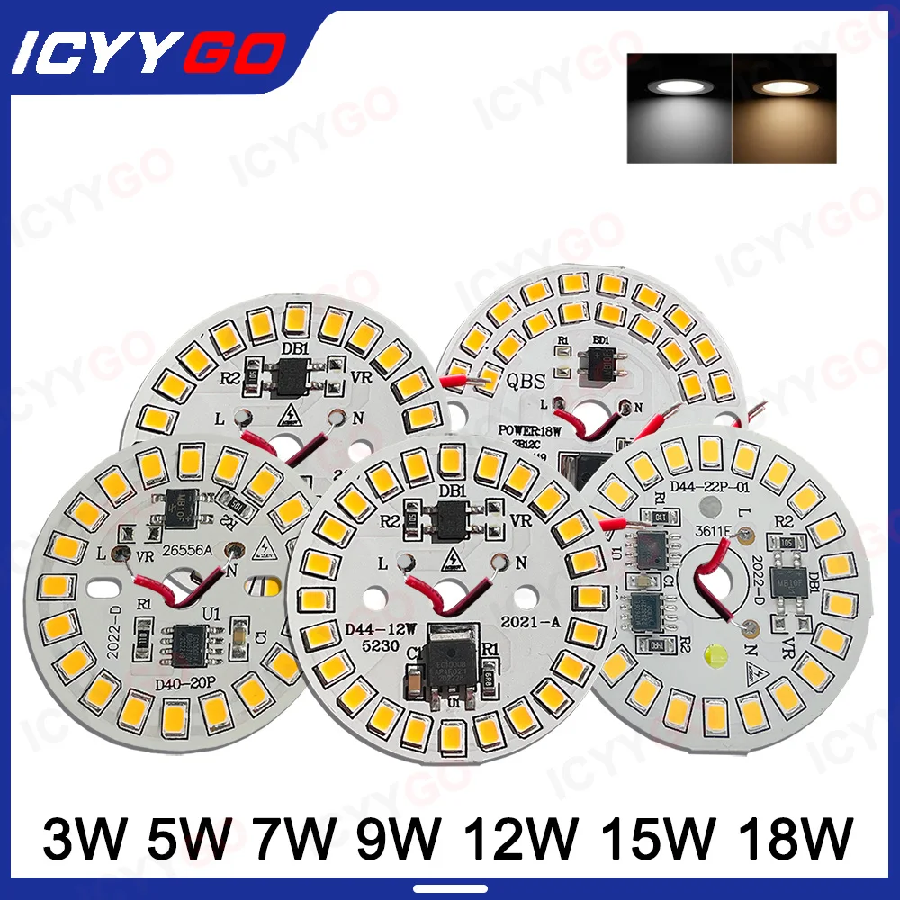 12W-15W-18W-LED-Bulb-SMD-Light-SMD-2835-Plate-Round-Module-Light-Source ...