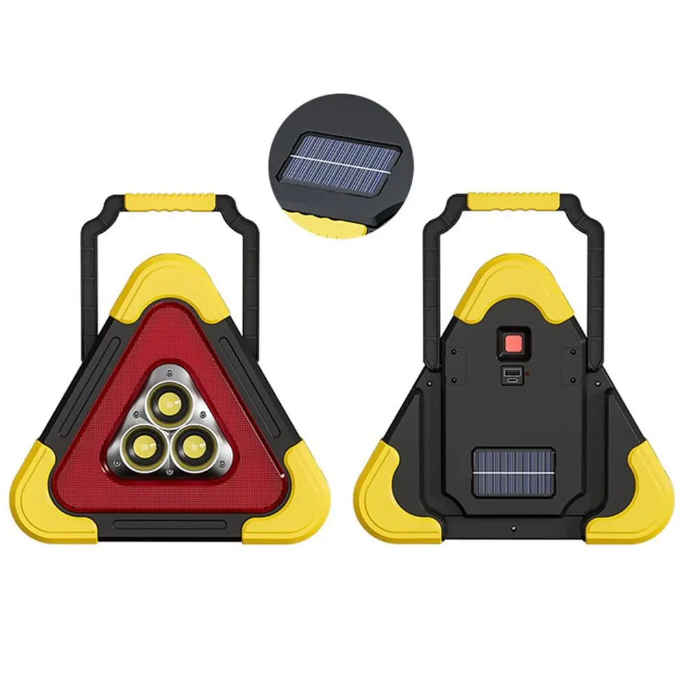 2-IN-1 Roadside Warning Light 4 Modes Solar Triangle Warning Sign High ...