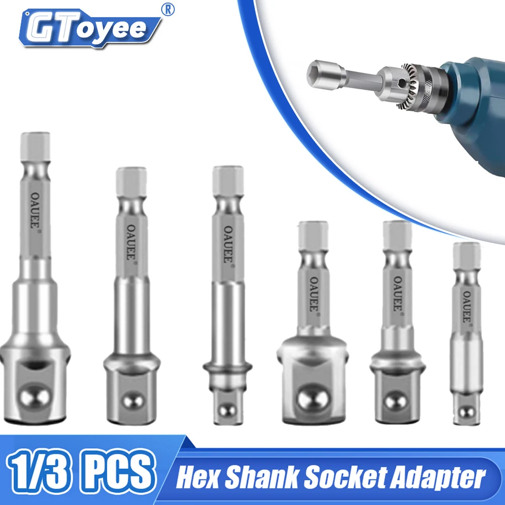 Chrome Vanadium Steel Socket Hex Shank to 1/4" 3/8" 1/2" Extension ...