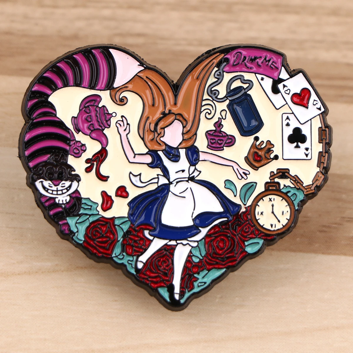Alice in Wonderland Cartoon Fairy Tale Enamel Pins Lapel Pins for ...