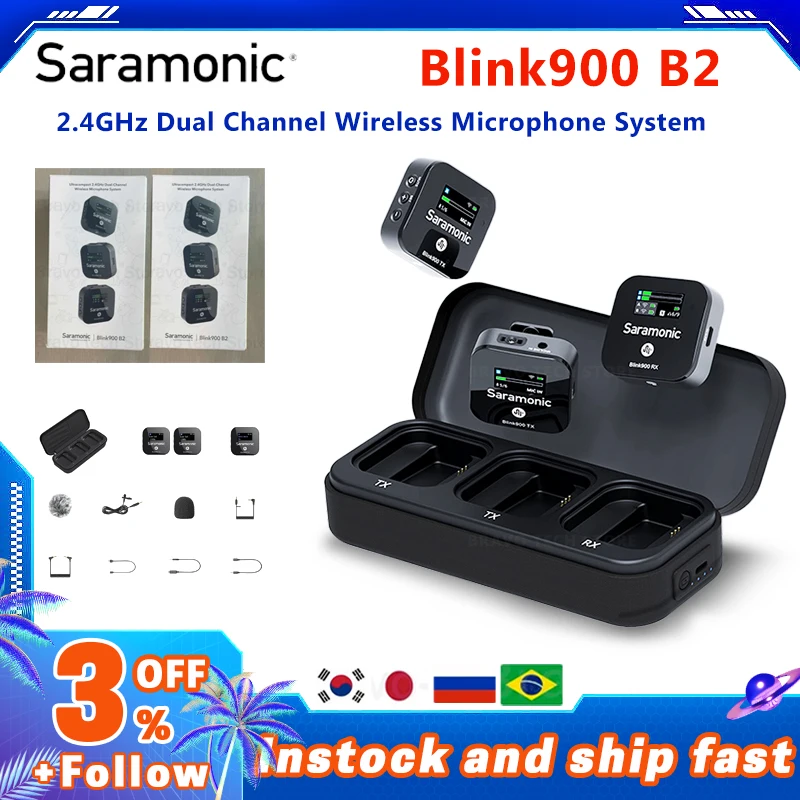 Saramonic-Blink900-B2-Wireless-Microphone-with-Charging-Box-for-PC ...