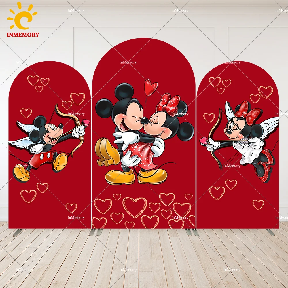 Valentine-s-Day-Arch-Backdrop-Red-Heart-Decoration-Minnie-Mickey-Mouse ...