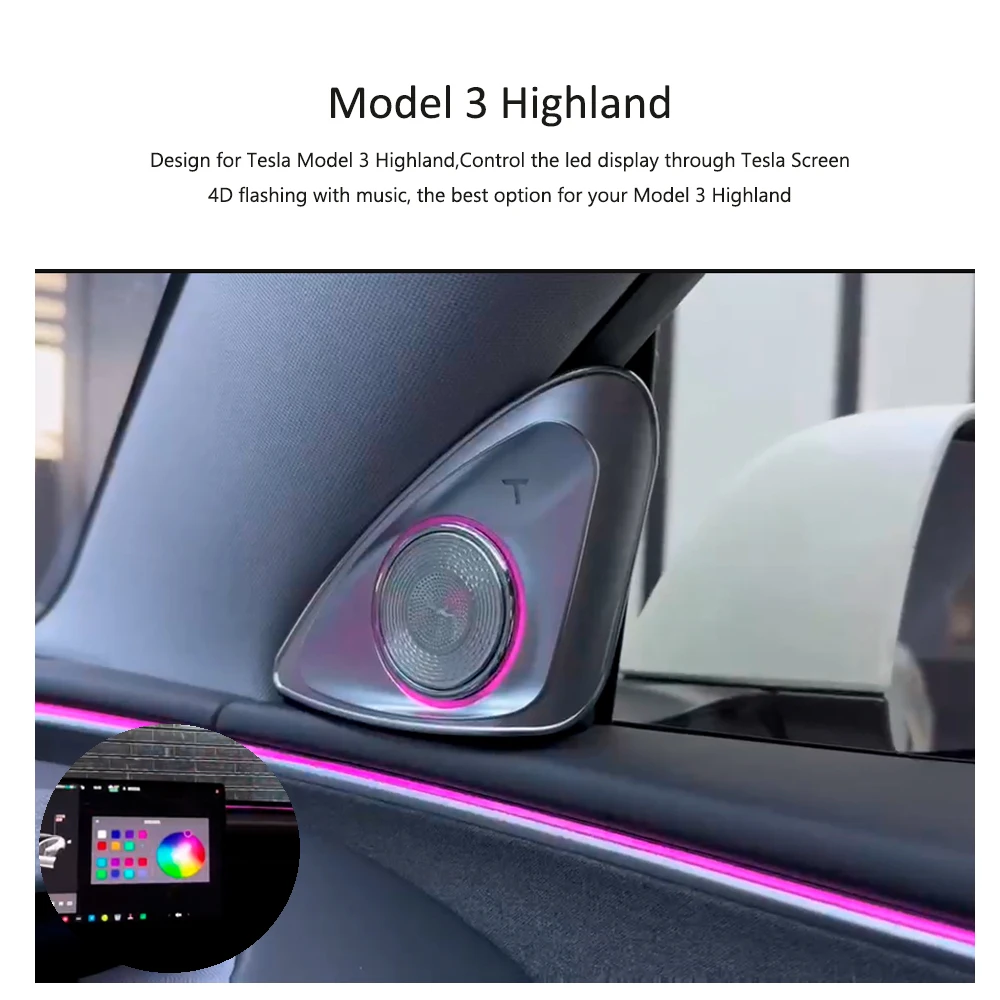 SATONIC-New-Arrival-Smart-Rotating-Ambient-LED-Speaker-for-Tesla-Model ...