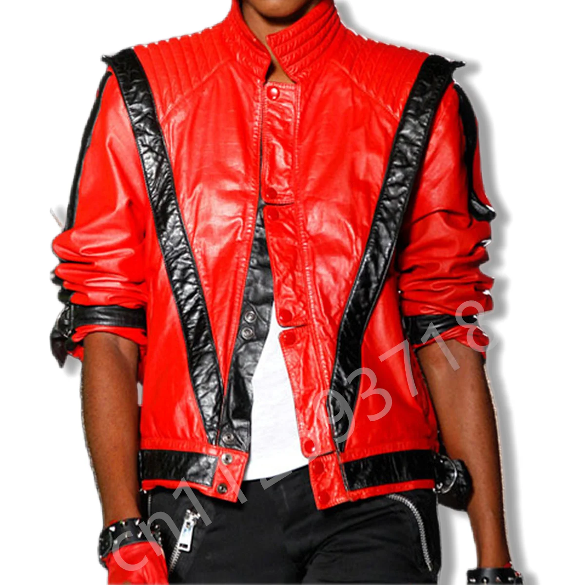 Michael-Jackson-Thriller-disfraz-de-miedo-chaqueta-de-cuero-rojo-para ...