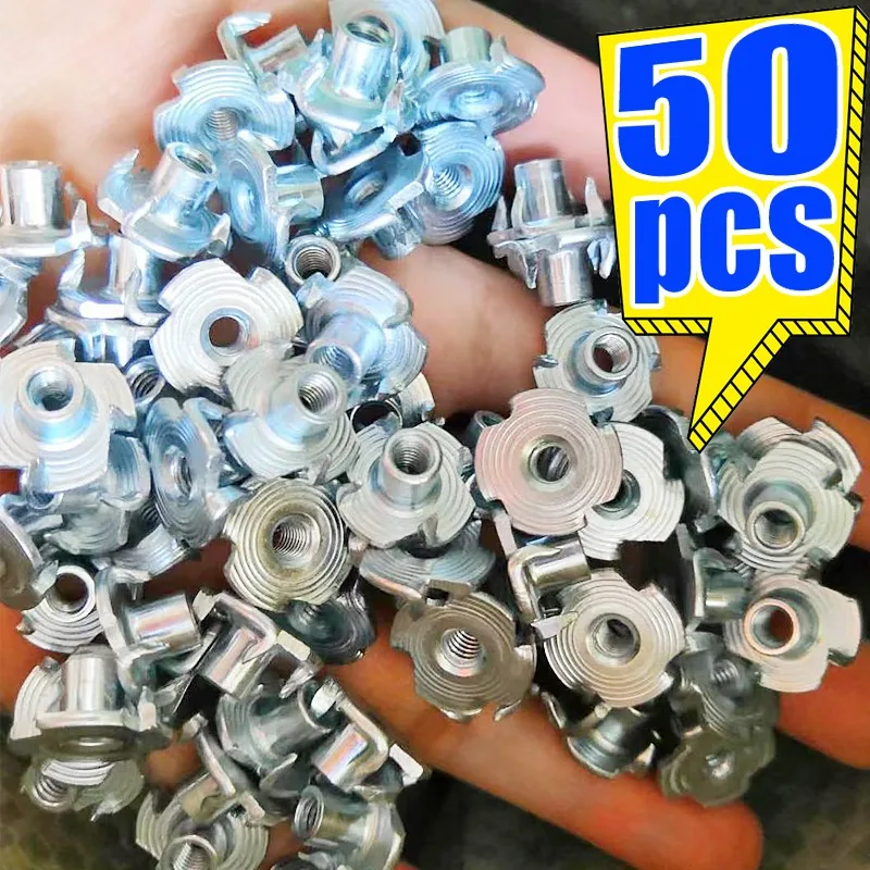 Carbon-Steel-Four-Claws-Nut-Zinc-Plated-Speaker-T-nut-Blind-Pronged ...