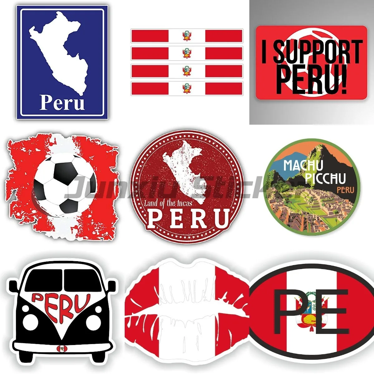 I-Love-Peru-National-Flag-Map-National-Badge-Slogan-Car-Laptop-Stickers ...