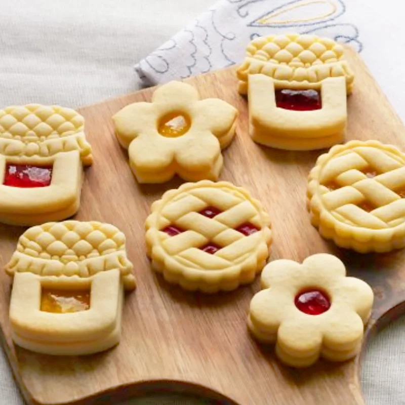Jam Sandwich Cookie Cutter Biscuit Mold 3D Christmas Plastic Pressable ...