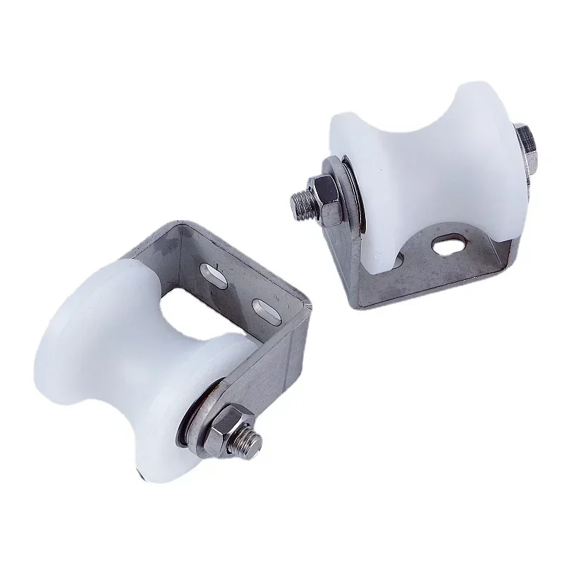 60 round tube 304 pulley bearing roller nylon U-shaped track wheel ...